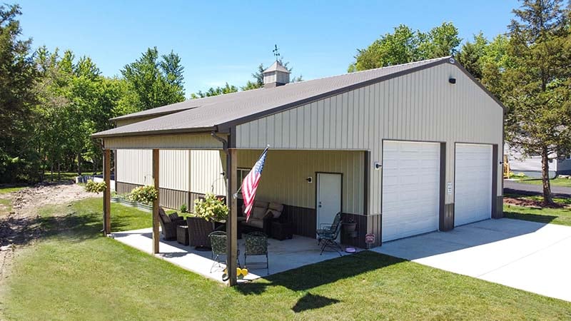 Two Car Pole Barn Garage | Lake County, IN | FBi Buildings
